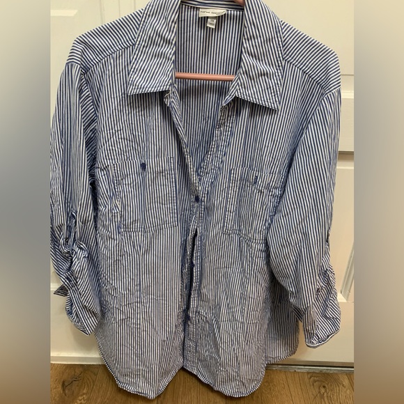 Harve Benard | Tops | Harve Benard Blue White Stripe Button Down Shirt ...